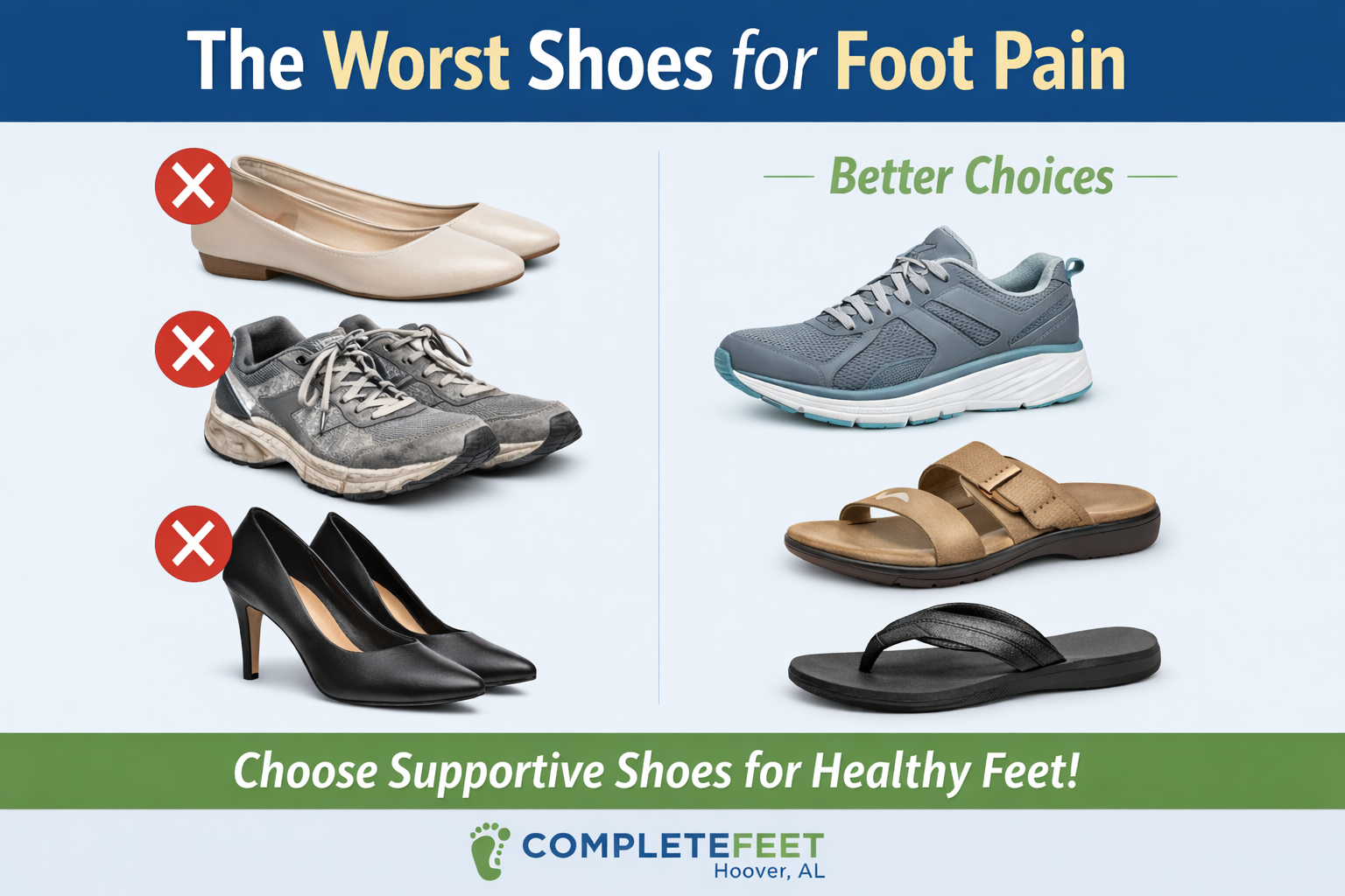 The Worst Shoes for Foot Pain (And What to Wear Instead) - Complete ...